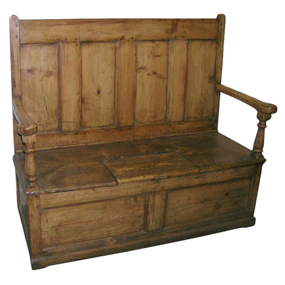 Pine High Back Settle at 1stDibs