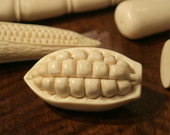 17 Pc. 19th c. Ivory Fruit at 1stDibs