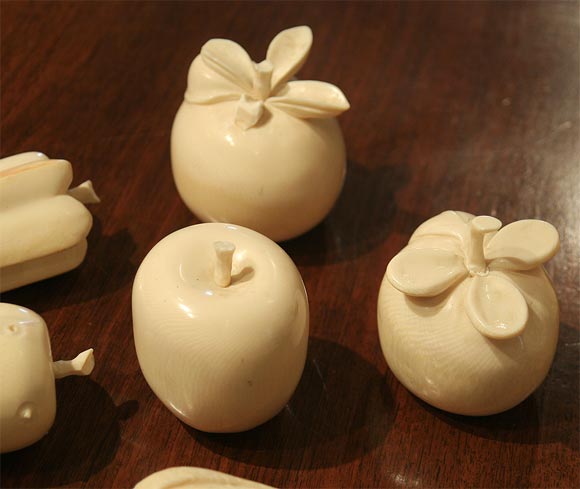 17 Pc. 19th c. Ivory Fruit at 1stDibs