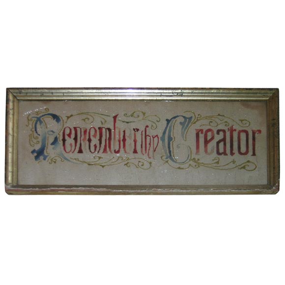 Gilded Frame Sampler Motto For Sale at 1stDibs