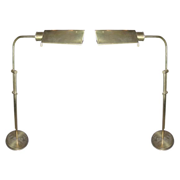 Pair of brass reading lamps at 1stDibs