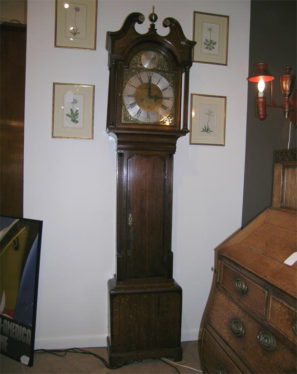 A Oak and Mahogany Tall Case Clock by Peter Evers at 1stDibs