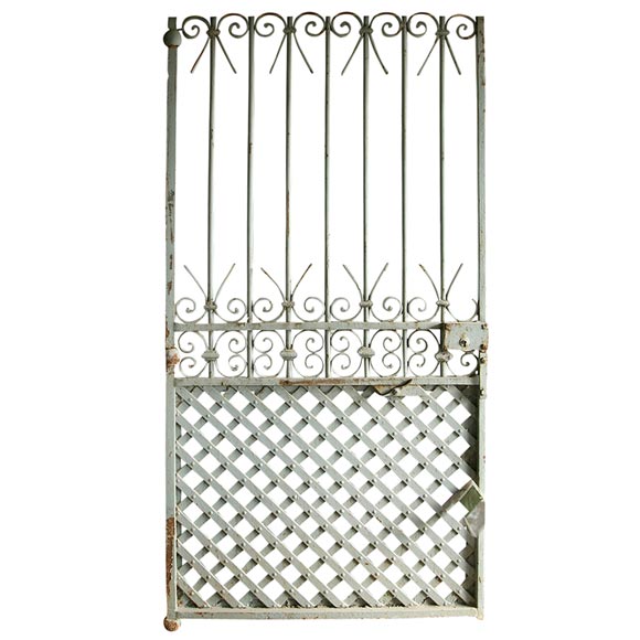 Heavy Gauge French Wrought Iron Gate For Sale at 1stDibs