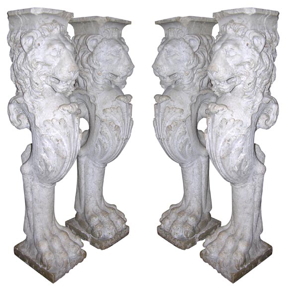 Set of four stone table legs at 1stDibs
