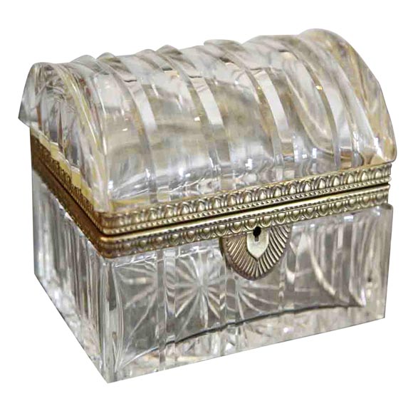 Oval Crystal Tea Caddy at 1stDibs