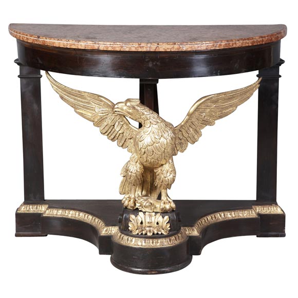 Pair of Continental Double Eagle Gilt Console Tables For Sale at 1stDibs