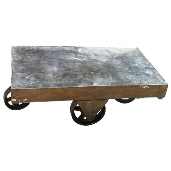 Industrial Iron Cart with Wheels For Sale at 1stDibs