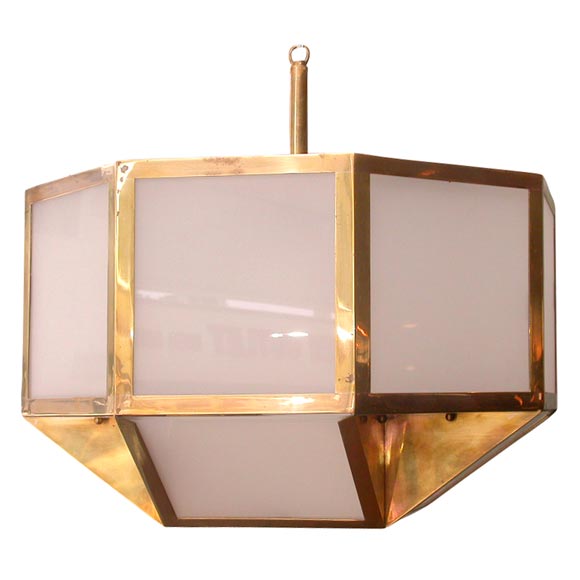 Octagon Brass Ceiling Light at 1stDibs