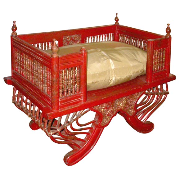 Red Lacquer Indian Elephant Howda at 1stDibs