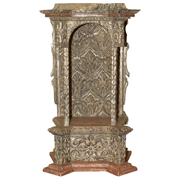 Italian baroque silver-gilt architectural niche For Sale at 1stDibs
