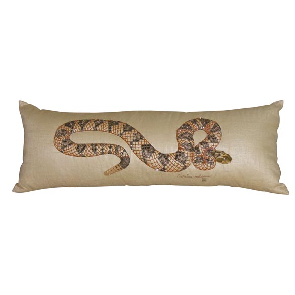 Hand beaded and embroidered Snake pillow by Dawn Hutchins. For Sale at ...