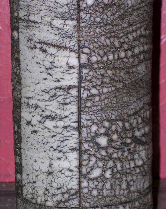 Pair of Ceramic "Birch Bark" Vases at 1stDibs