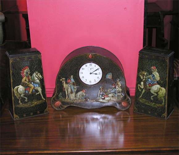 Victorian Advertising Biscuit Tin and Novelty Clock Set at 1stDibs