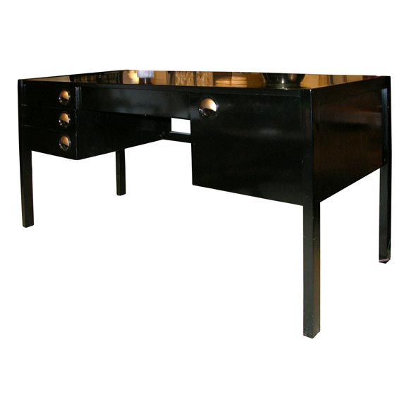 Black lacquered desk at 1stDibs