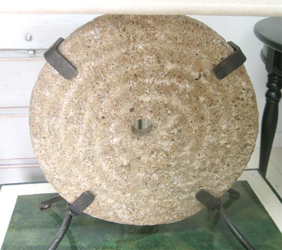 Unusual Lamp Made From Millstone On Iron Base at 1stDibs | unusual lamp ...