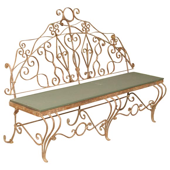 Pair Of 19th Century Italian Forged Iron Benches For Sale at 1stDibs