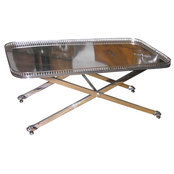 Silver-plate cocktail table at 1stDibs