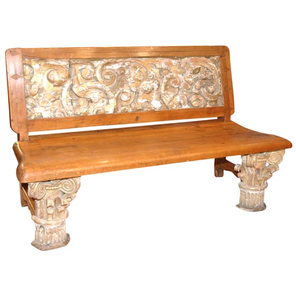Spanish Colonial Bench at 1stDibs