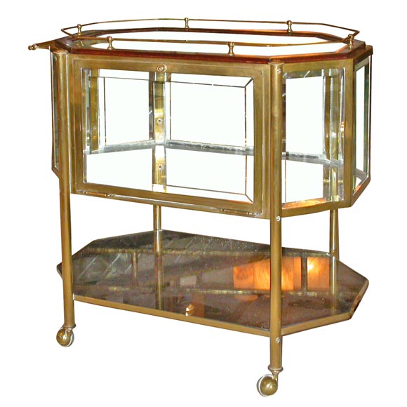 Victorian style brass and glass tea cart at 1stDibs