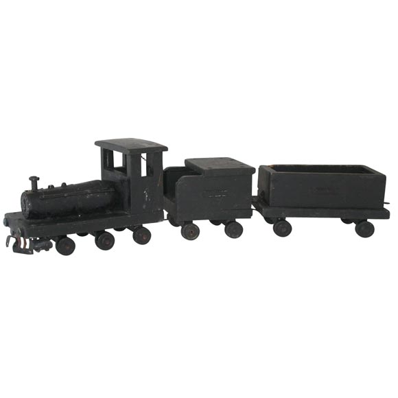 FOLKY HAND MADE THREE PIECE TRAIN SET at 1stDibs