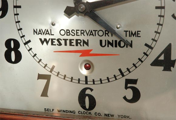 Unusual Western Union Electric Wall Clock at 1stDibs