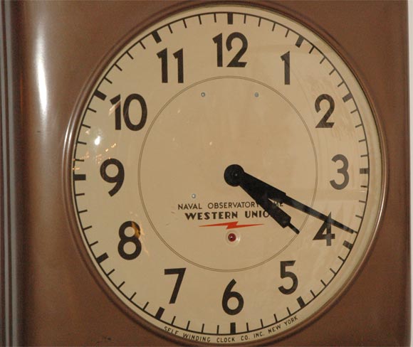 Western Union Electric Wall Clock at 1stDibs | western union clock