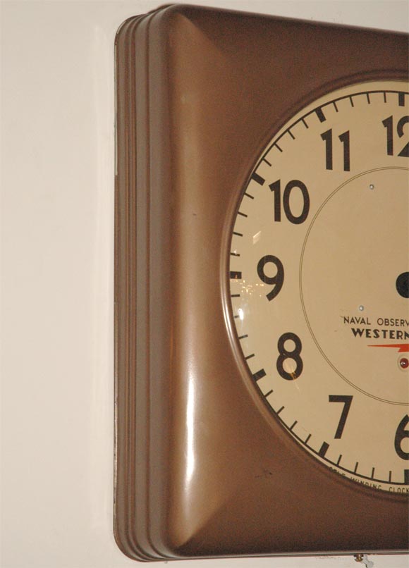 Western Union Electric Wall Clock at 1stDibs | western union clock