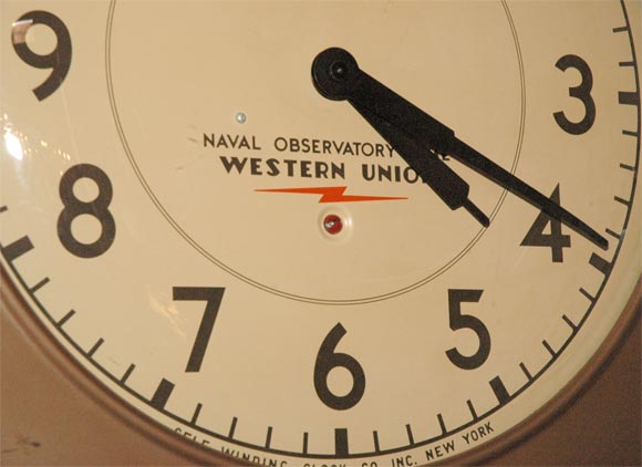 Western Union Electric Wall Clock at 1stDibs | western union clock