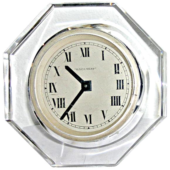 Rare Baccarat Crystal Desk Clock at 1stDibs