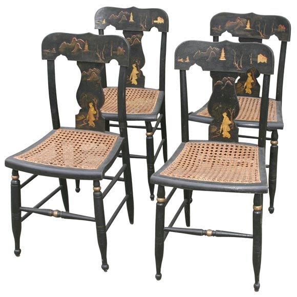 Set of Four Japanned Fancy Chairs at 1stDibs