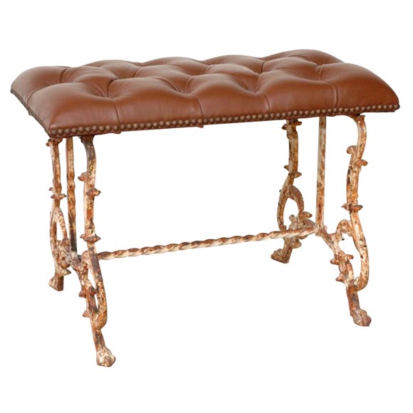 Wrought Iron Bench at 1stDibs