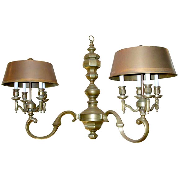Twelve Light Tri-Shade Chandelier at 1stDibs