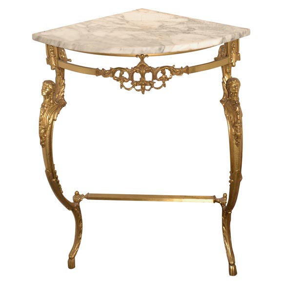 Corner Console Table with Marble at 1stDibs
