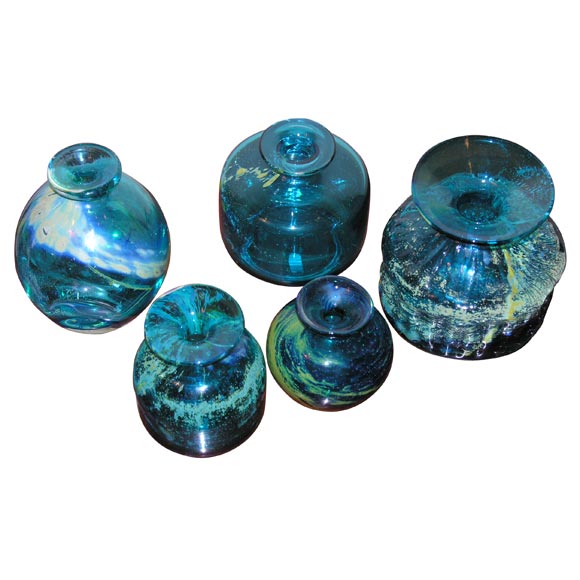 Set of Five Medina Glass Vases at 1stDibs