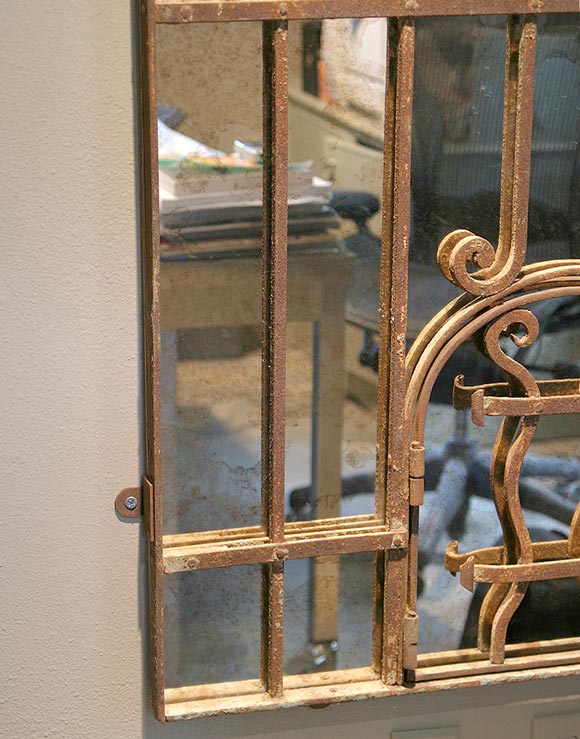 Italian Wrought Iron Garden Gate Mirror at 1stDibs | mirrored garden gate