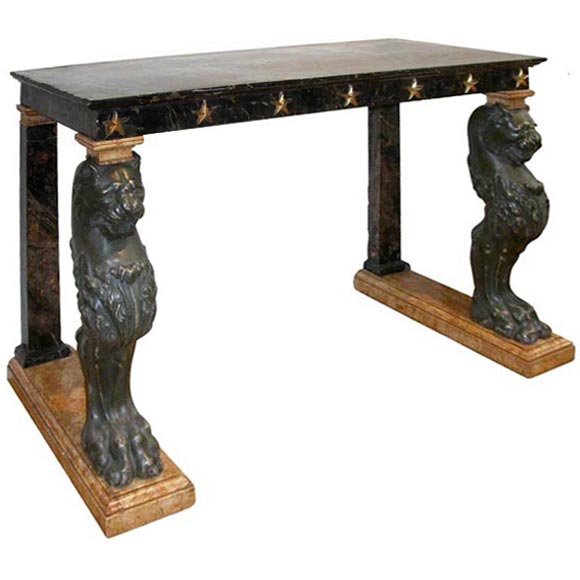 Empire Console Table with Lion Monopodia Front Supports at 1stDibs