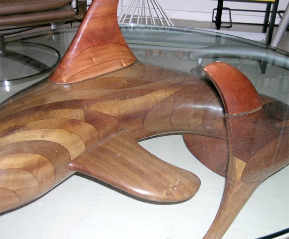 70's Craft Shark Table American at 1stDibs