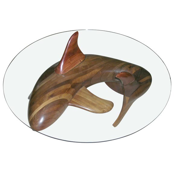 70's Craft Shark Table American at 1stDibs