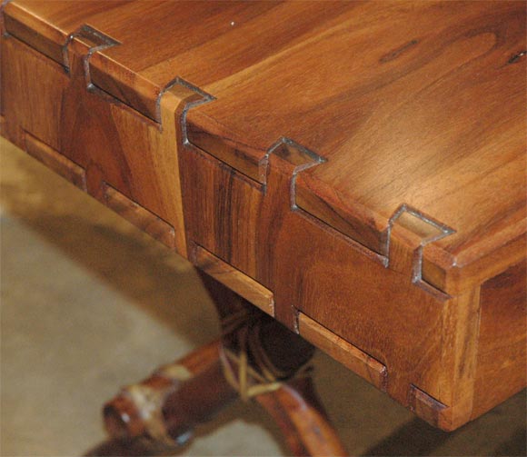 Hand Made campaign style Koa wood desk by Griffin Okie at 1stDibs