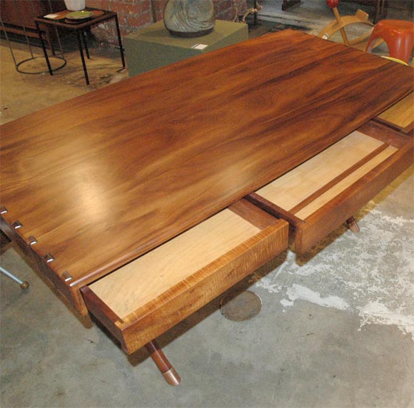 Hand Made campaign style Koa wood desk by Griffin Okie at 1stDibs