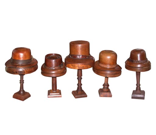 Assorted Wood Milliner Hat Forms at 1stDibs