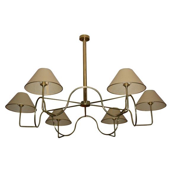 1950 "Ondulation" Chandelier by Jean Royère For Sale at 1stDibs