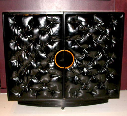 Black Leather Tufted Bar at 1stDibs