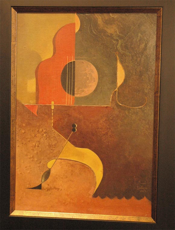 Mixed media painting by Calif. Artist Paul Julian (1914-1995) at 1stDibs