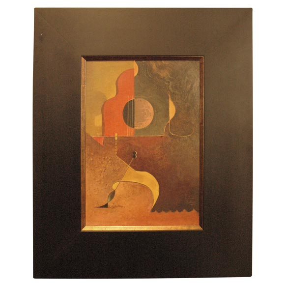 Mixed media painting by Calif. Artist Paul Julian (1914-1995) at 1stDibs