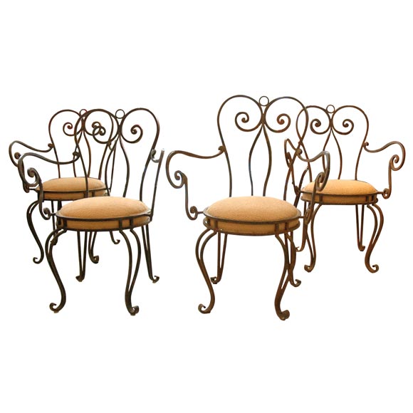 Wrought Iron Arm Chairs at 1stDibs