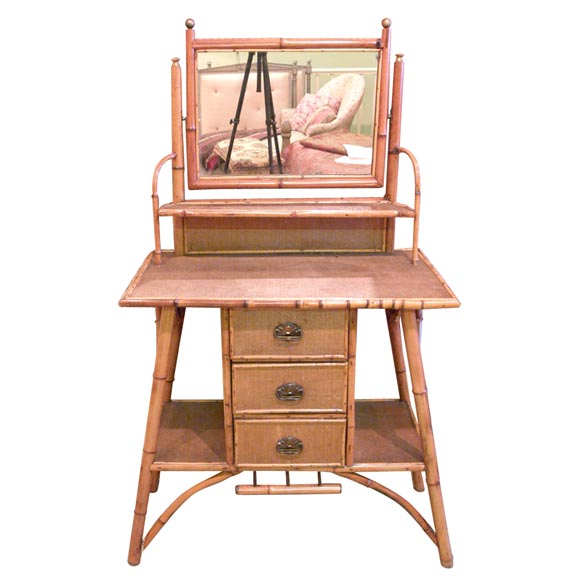 Bamboo Dressing Table / Vanity at 1stDibs