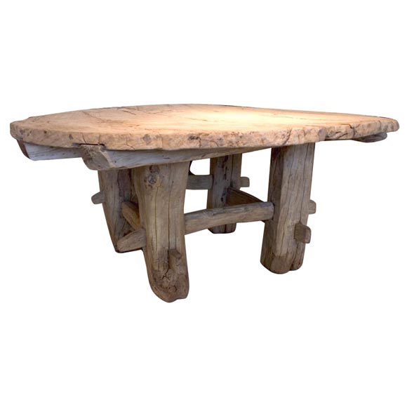 Round Primitive Coffee Table at 1stDibs