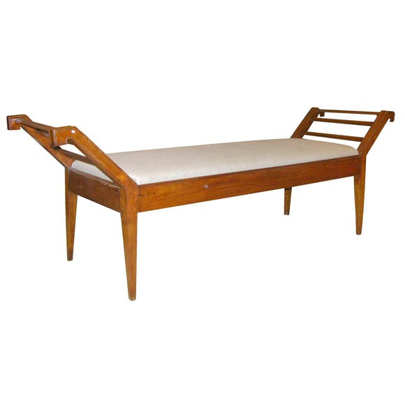 Walnut Bench with Angled Side Supports at 1stDibs