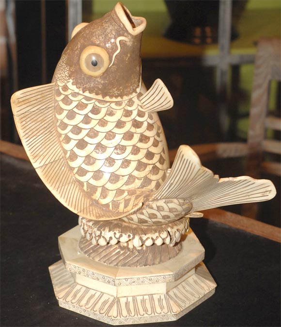 Pair of 19th c. Carved Bone Carp Fish at 1stDibs